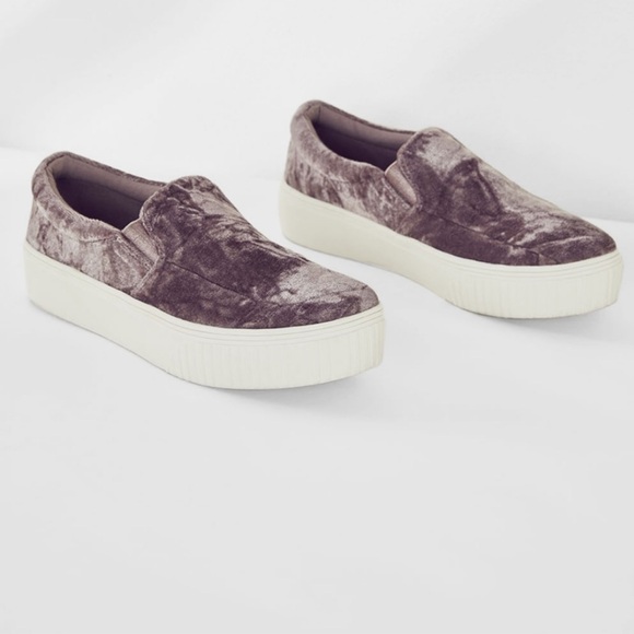 Fabletics | Shoes | Fabletics Purple Crush Velvet Slip On Platform ...